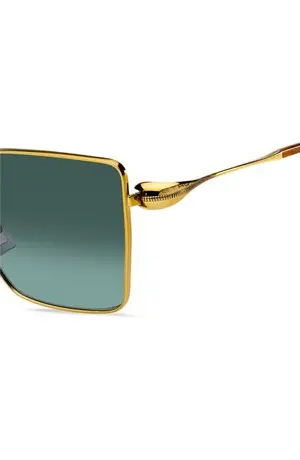 Etro 59mm Square Sunglasses - Yellow Antique Gold/green