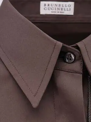 Brunello Cucinelli Cotton-blend Shirt - Brown