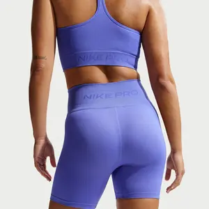 Nike Pro Seamless Dri-fit High-waisted 5" Biker Shorts - Blue