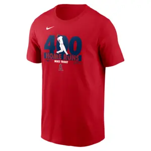 Nike Mike Trout Los Angeles Angels 400 Home Runs Mlb T-shirt - Red