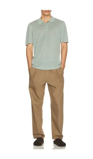 Onia Linen Sweater Polo In . Also - Olive
