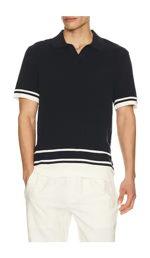Onia Cotton Textured Johnny Collar Polo In . Also