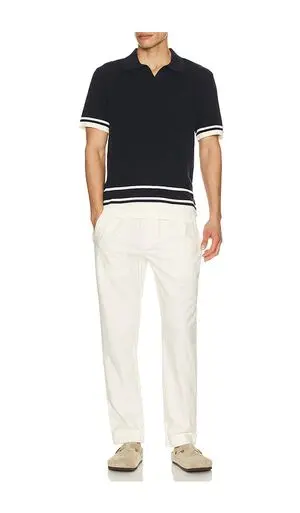 Onia Cotton Textured Johnny Collar Polo In . Also