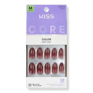 Kiss Core Color Press On Nails - Pinot Noir