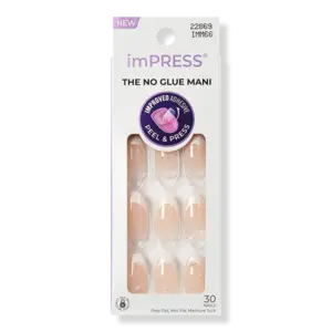 Kiss Impress French Design Medium Almond Press On Nails Chills