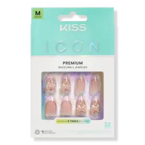 Kiss Icon Premium Medium Almond Press On Nails, Vibrant