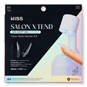 Kiss Salon X-tend Press On Nails Led Gel Nail Kit - One-color