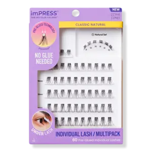 Kiss Impress Individual Multipack, Classic Natural Pre-glued Lash Clusters Kit - One-color