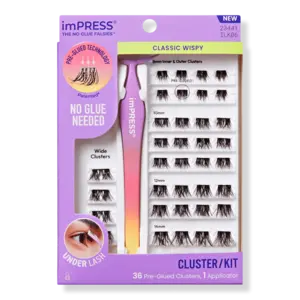 Kiss Impress Pre-glued Lash Clusters Kit Classic Wispy - One-color
