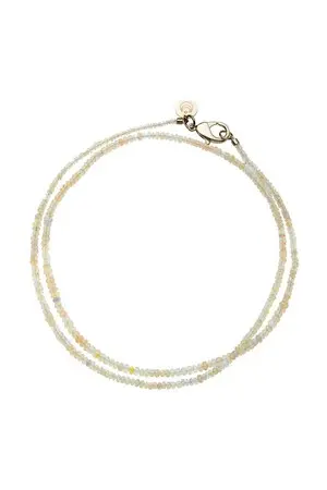 JANE WIN Double Wrap Diamond Cut Beaded Necklace