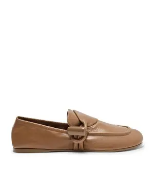 Loewe Leather Toggle Loafers - Brown