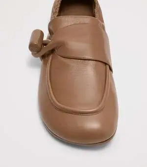 Loewe Leather Toggle Loafers - Brown