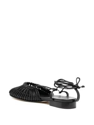 Hereu Mantera Leather Ballets - Black