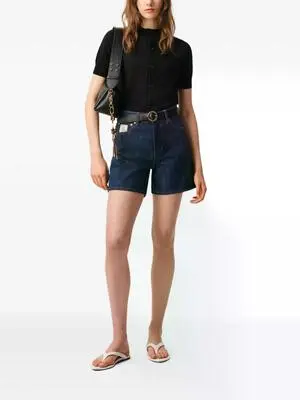 AMI Paris Cotton Heritage Label Denim Shorts