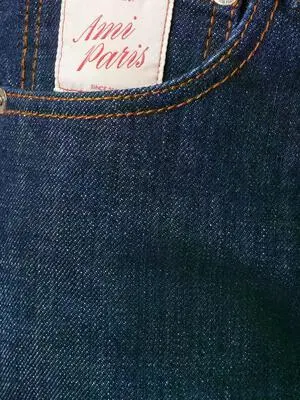 AMI Paris Cotton Heritage Label Denim Shorts