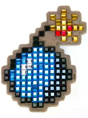 ANYA HINDMARCH Bomb Suede Sticker - Blue