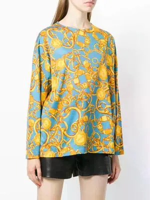 Gucci Chain Print Longsleeve Blouse