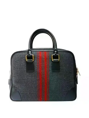 Celine 2000s Striped Wool Tote Bag