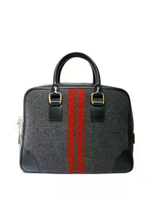 Celine 2000s Striped Wool Tote Bag