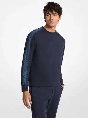 Michael Kors Cotton-blend Crewneck Pullover - Blue
