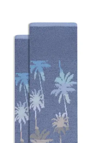 Bugatchi Palm Tree Pattern Dress Socks