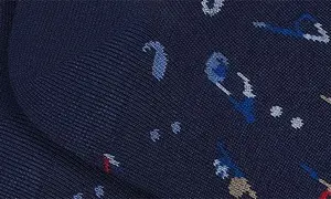 Bugatchi Music Notes Mercerized Cotton Blend Dress Socks