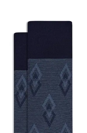 Bugatchi Double Diamond Mercerized Cotton Blend Dress Socks