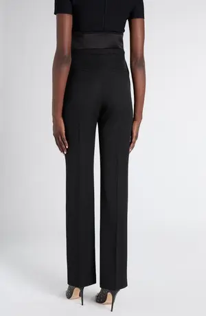 Alexander McQueen High-waist Wool Tuxedo Straight-leg Pants