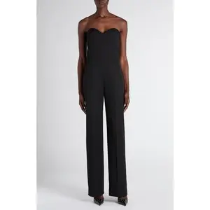 Alexander McQueen Strapless Wool Corset Jumpsuit - Black