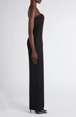 Alexander McQueen Strapless Wool Corset Jumpsuit