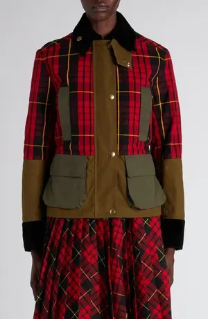 Alexander McQueen Deconstructed Tartan Ripstop Jacket - Bordeaux