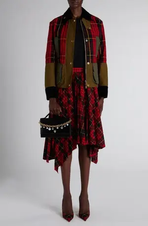 Alexander McQueen Deconstructed Tartan Ripstop Jacket - Bordeaux