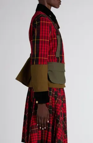 Alexander McQueen Deconstructed Tartan Ripstop Jacket - Bordeaux