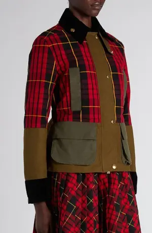 Alexander McQueen Deconstructed Tartan Ripstop Jacket - Bordeaux