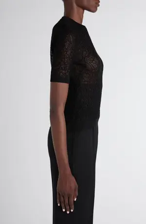 Alexander McQueen Spider Lace Cotton & Silk Jacquard Sweater