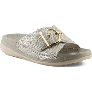 SPRING STEP SHOES Brewer Slide Sandal - Grey Metallic