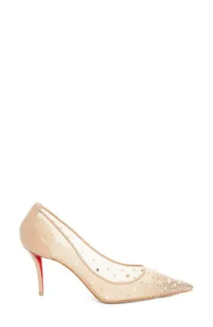 CHRISTIAN LOUBOUTIN Miss Z Degrastrass Perla Pointed Toe Pump - Version Blush