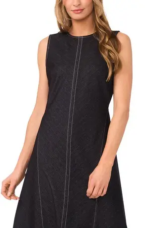 Halogen Pinstripe Sleeveless A-line Maxi Dress