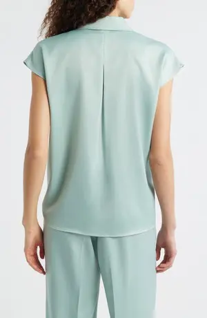 Anne Klein Crepe Button-up Top