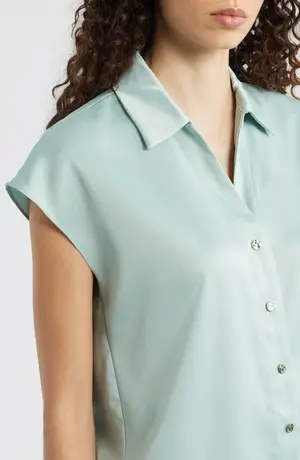 Anne Klein Crepe Button-up Top