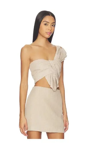 JBQ One-shoulder Cropped Top - Parchment