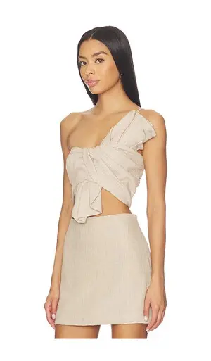 JBQ One-shoulder Cropped Top - Parchment
