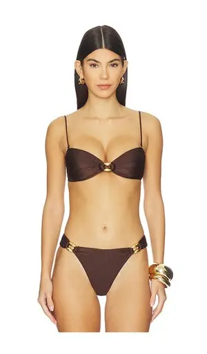 SHANI SHEMER Nyx Bikini Top - Espresso