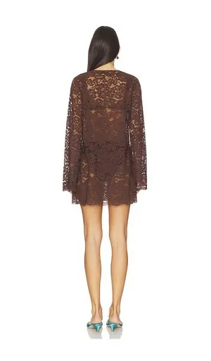 SHANI SHEMER Rebecca Mini Dress - Espresso