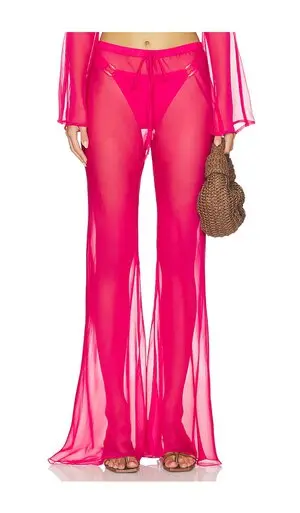 Women's Fuchsia Wide Leg Pants