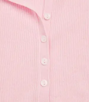 Maje Wool-silk Ribbed Polo Sweater