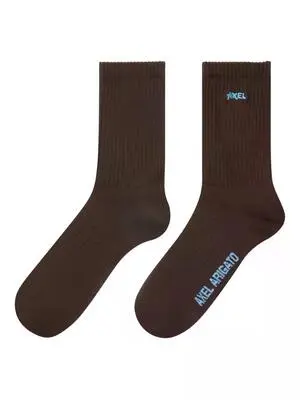 Axel Arigato Floral Logo Socks - Brown