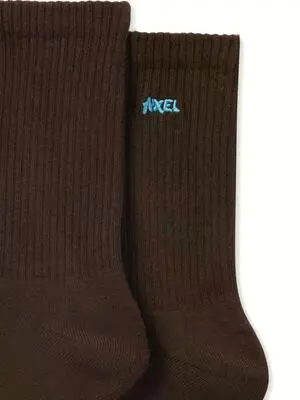 Axel Arigato Floral Logo Socks - Brown