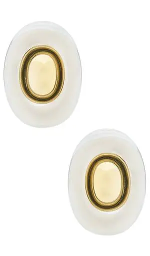 LUV AJ Two-tone Orb Statement Stud Earrings - Metallic Silver