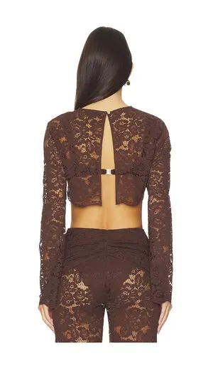 SHANI SHEMER Ella Crop Top - Brown